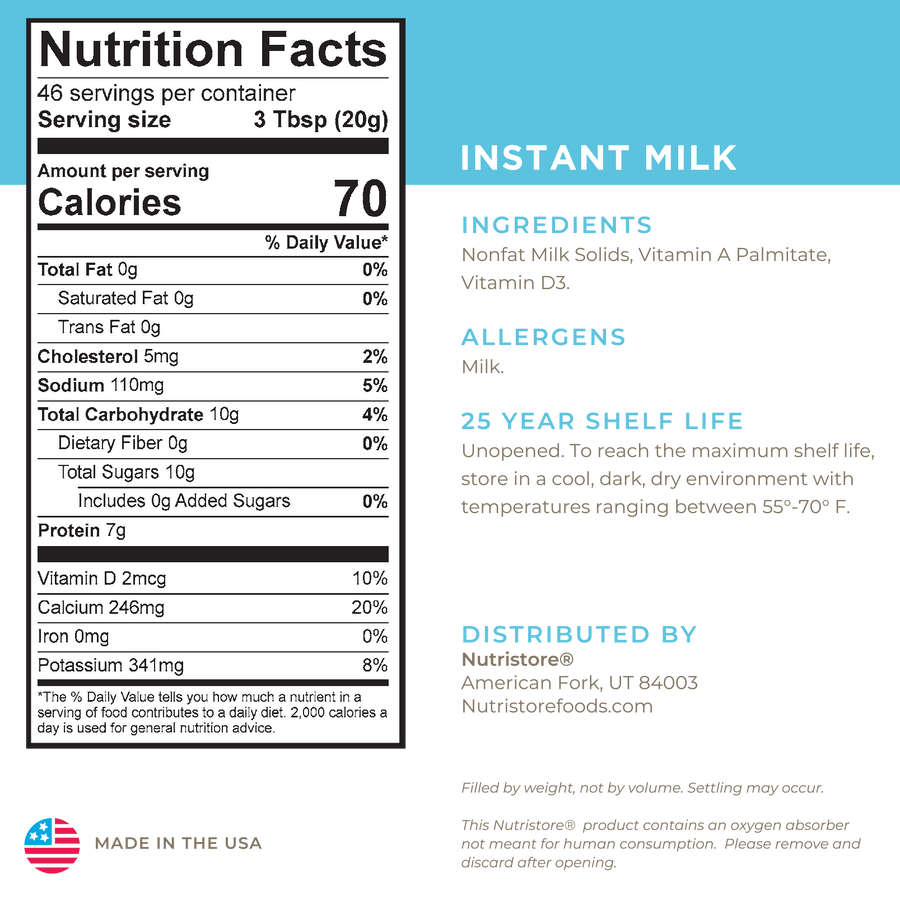 Instant Milk (Skim) - 4 Pack – Nutristore Foods